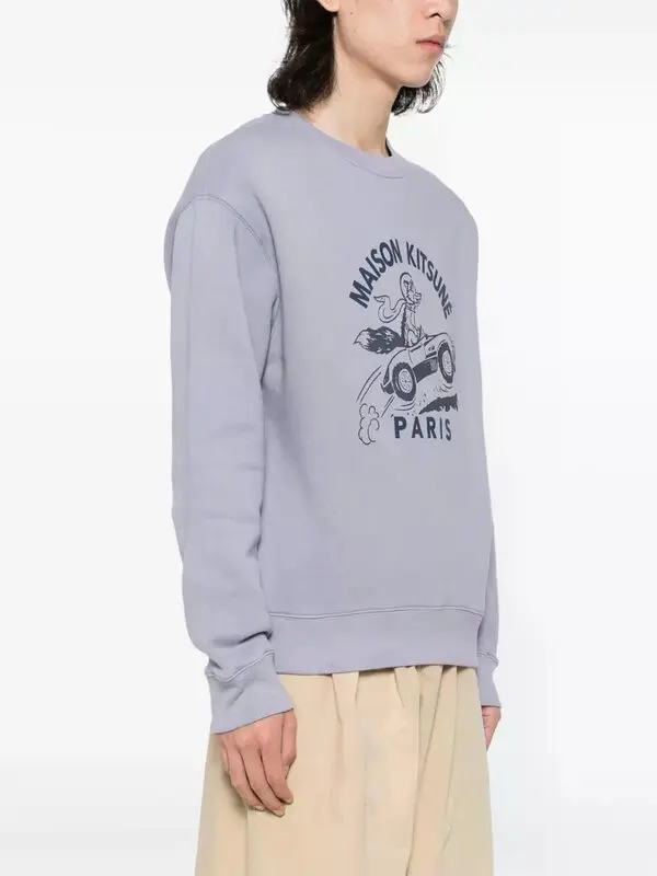 Maison Kitsuné Racing Fox Cotton Sweatshirt - Blue
