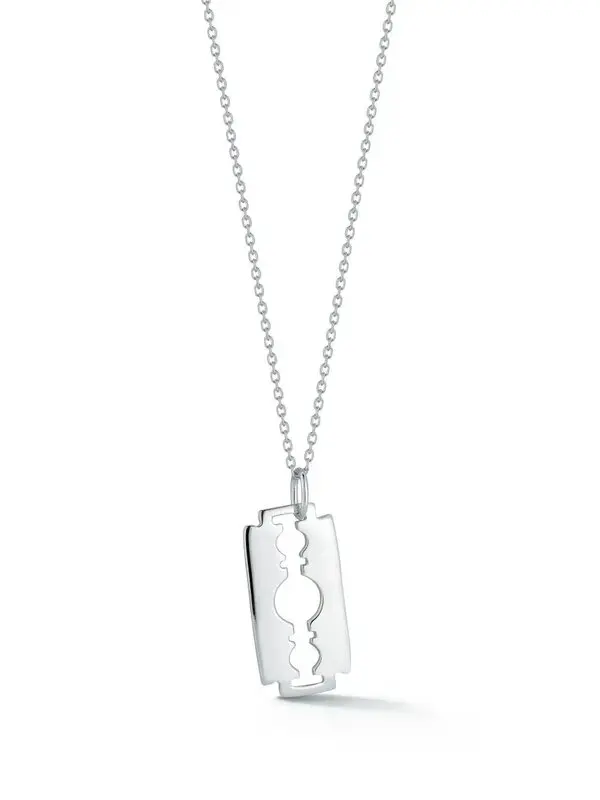 Mateo Sterling Razor Blade Pendant Necklace