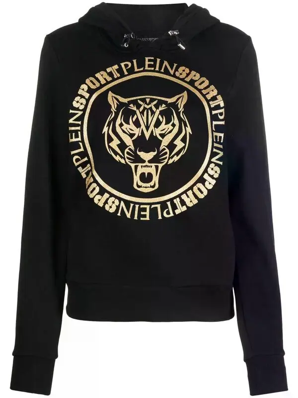 PLEIN SPORT Logo-print Tiger Hoodie