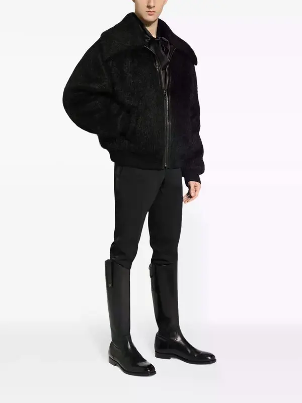Dolce & Gabbana Faux-fur Coat With Leather Trim