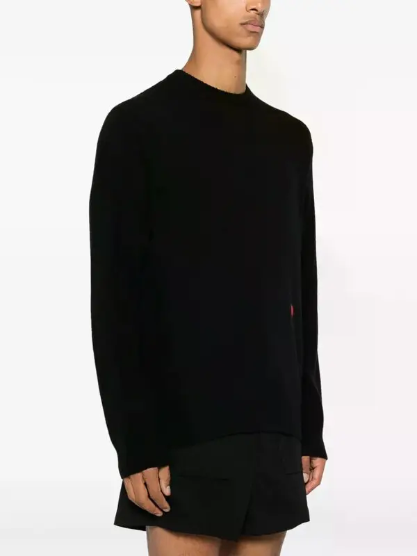 Moschino Heart Intarsia Virgin Wool-cashmere Blend Sweater