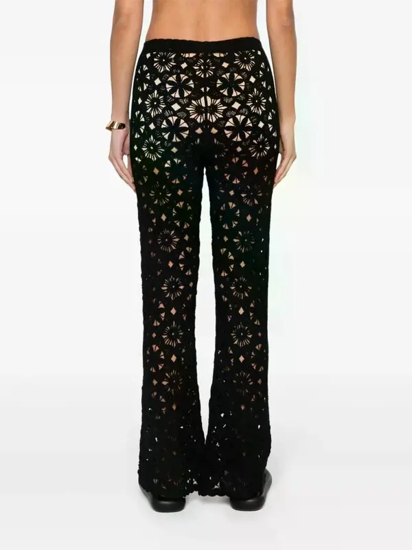 TWINSET Floral Crochet Flared Trousers