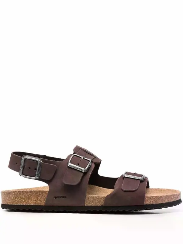 Geox Ghita Leather Sandals - Brown