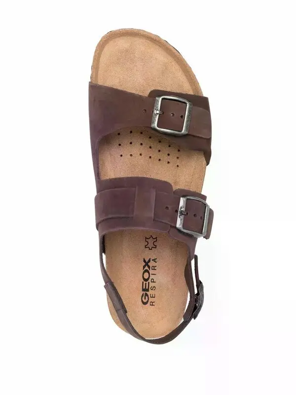 Geox Ghita Leather Sandals - Brown