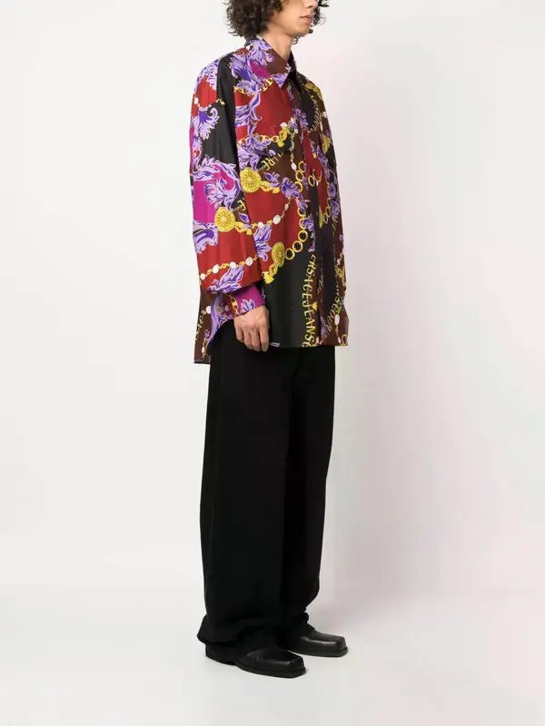 Versace Chain Couture-print Cotton Shirt
