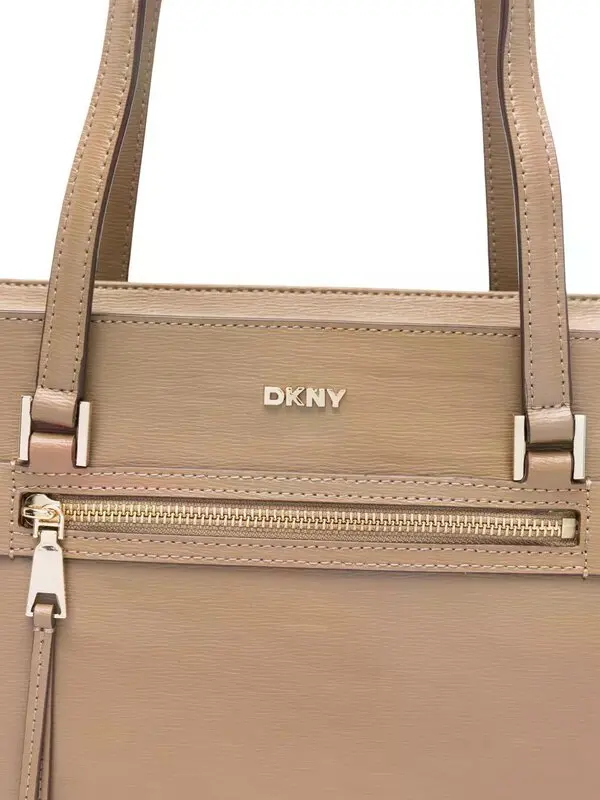 Dkny Logo-lettering Tote Bag - Neutrals