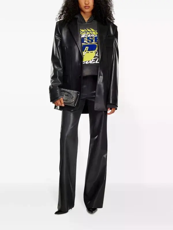 DIESEL® Mid-rise Flared Trousers With Ribbed Detailing
