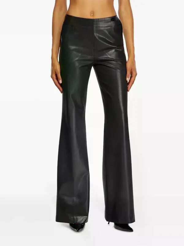 DIESEL® Mid-rise Flared Trousers With Ribbed Detailing
