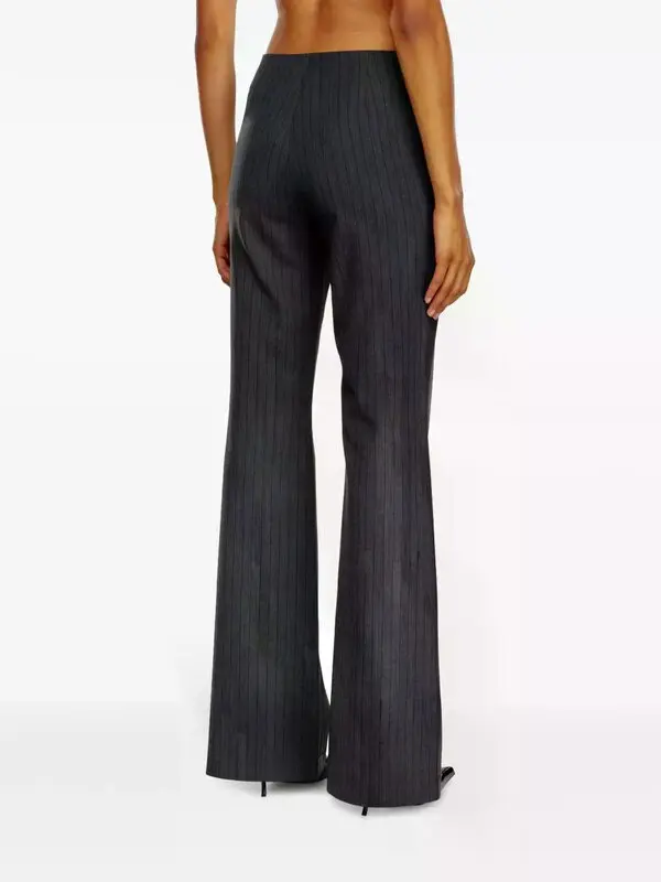 DIESEL® Mid-rise Flared Trousers With Ribbed Detailing