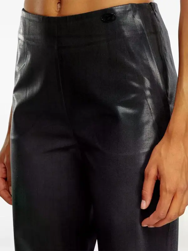 DIESEL® Mid-rise Flared Trousers With Ribbed Detailing