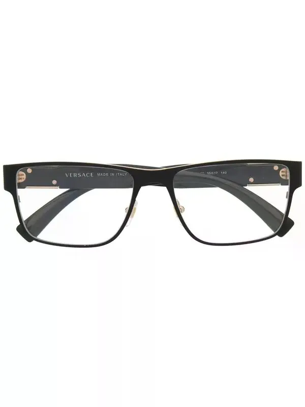 Versace Square-frame Logo-plaque Glasses - Black
