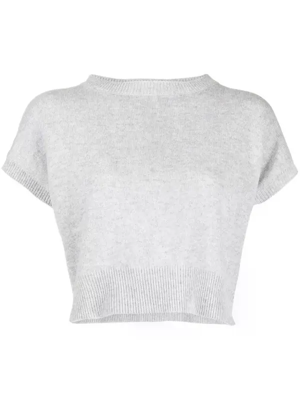 TEDDY CASHMERE Genova Sleeveless Cropped Cashmere Jumper - Grey