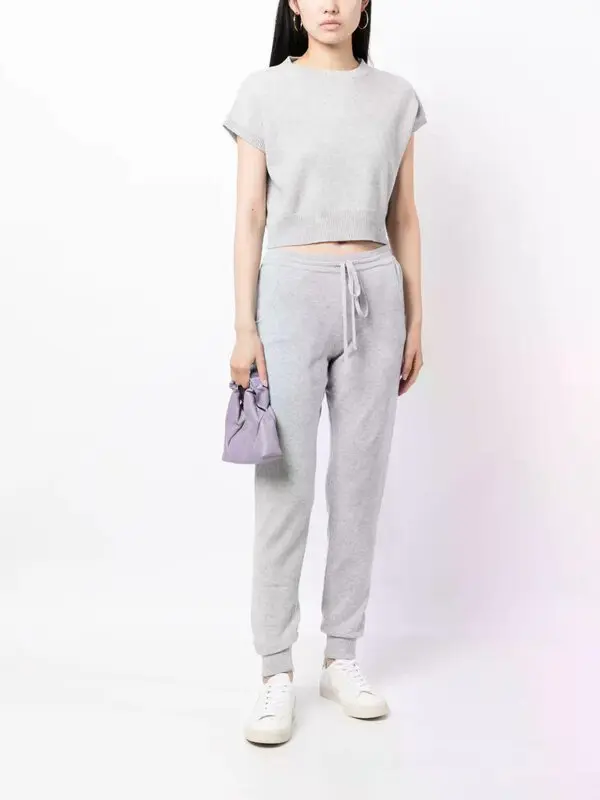 TEDDY CASHMERE Genova Sleeveless Cropped Cashmere Jumper - Grey