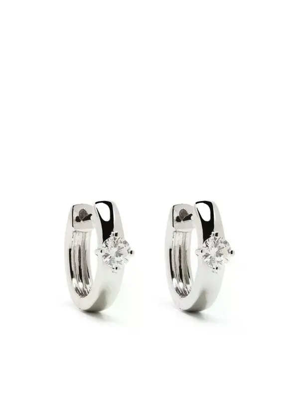 ANITA KO 18kt White Gold Diamond Huggie Earrings - Silver