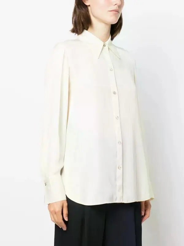 Vince Silk Blend Pointed Collar Shirt