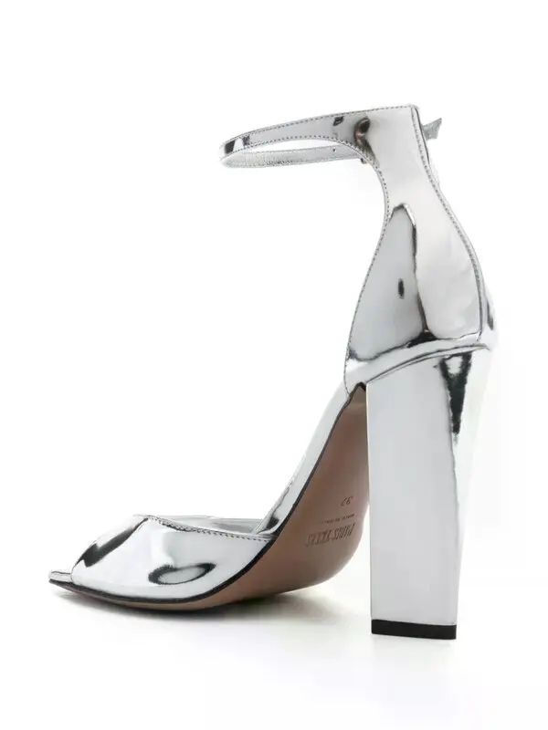 Paris Texas 105mm Patent Leather Sandals - Silver