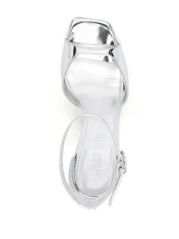Paris Texas 105mm Patent Leather Sandals - Silver