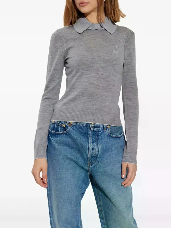 Jacquemus Logo-embroidered Collared Jumper