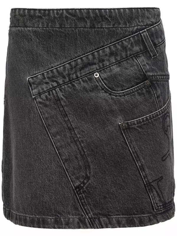 JW Anderson Twisted Denim Mini Skirt - Grey
