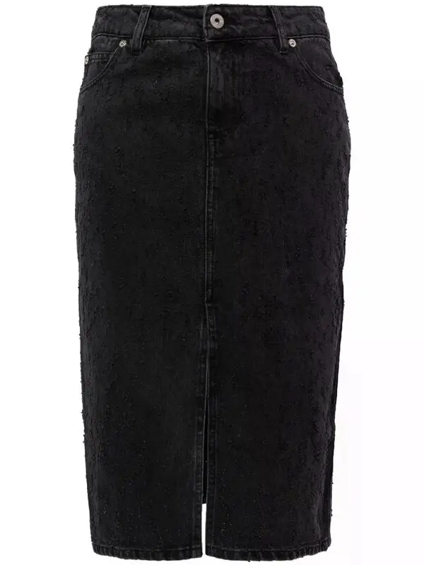 HALFBOY Logo Patch Denim Skirt