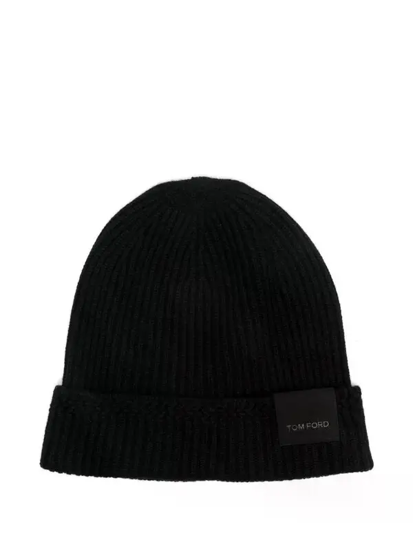 TOM FORD Ribbed Cashmere Beanie - Black