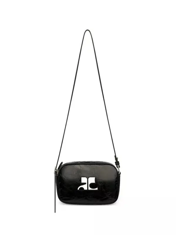 COURREGES Re-edition Naplack Leather Mini Bag - Black
