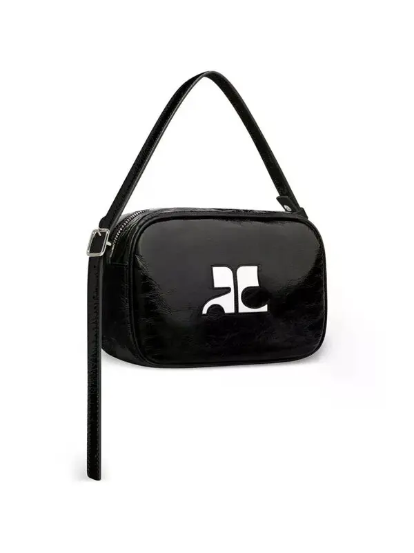 COURREGES Re-edition Naplack Leather Mini Bag - Black