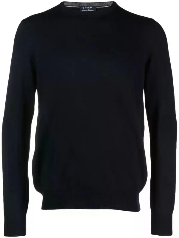 BARBA NAPOLI Crewneck Wool Jumper - Blue