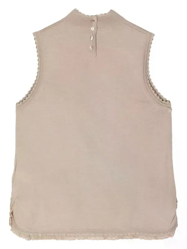 Shiatzy Chen Floral Embroidered Knit Vest