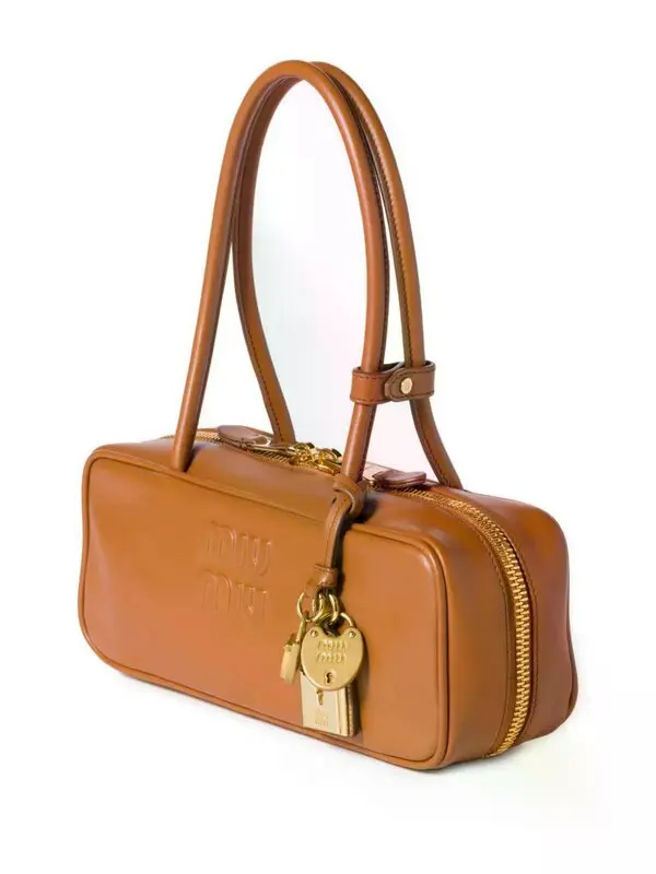Miu Miu Small Beau Leather Top Handle Bag - Brown