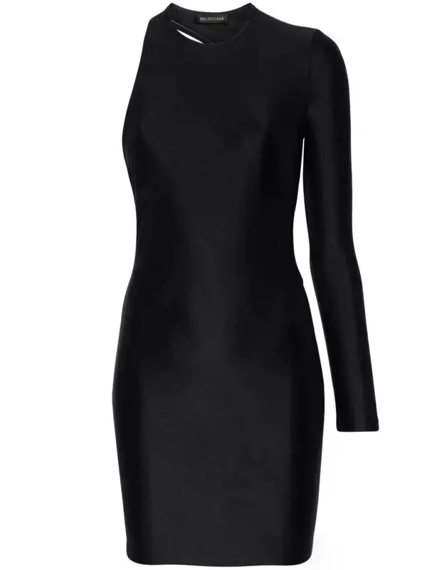 Balenciaga Asymmetric Mini Dress - Black