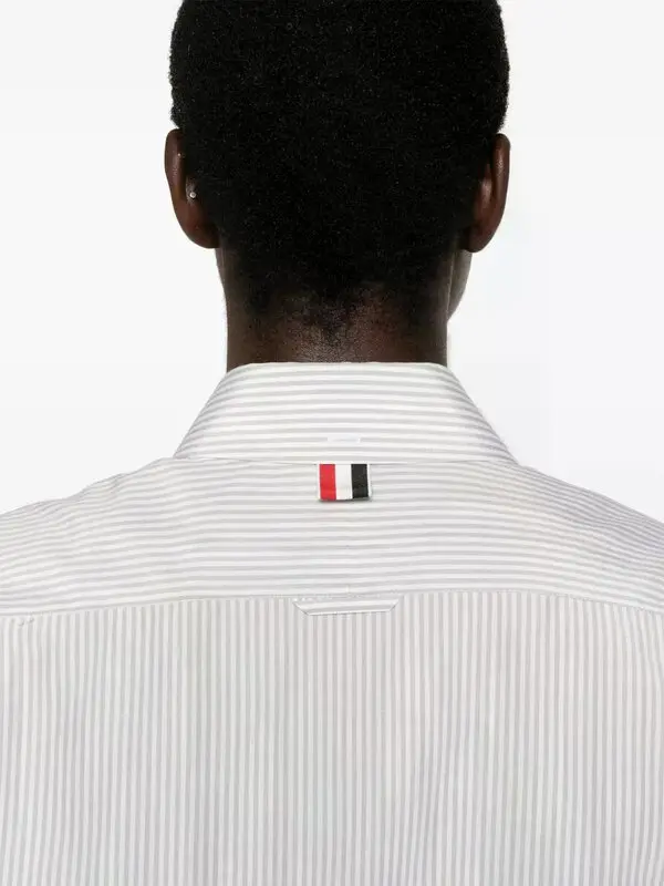 Thom Browne Striped Silk-cotton Blend Shirt Dress With Tie Cuffs