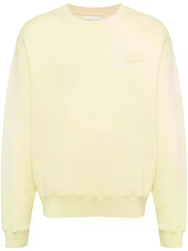 Maison Kitsuné Logo-embroidered Cotton Sweatshirt