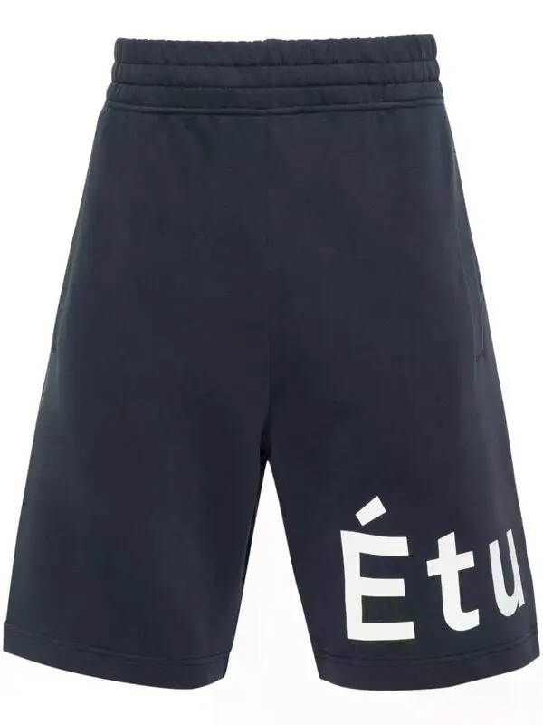 Études Studio Tempera Logo-print Cotton Shorts - Blue