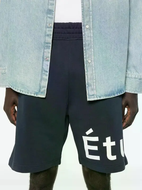 Études Studio Tempera Logo-print Cotton Shorts - Blue