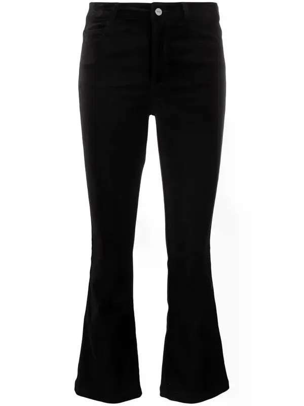 Paige Mid-rise Flared Jeans - Black