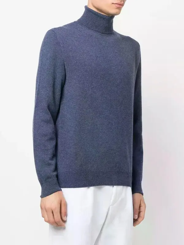 Corneliani Roll Neck Cashmere Jumper - Blue