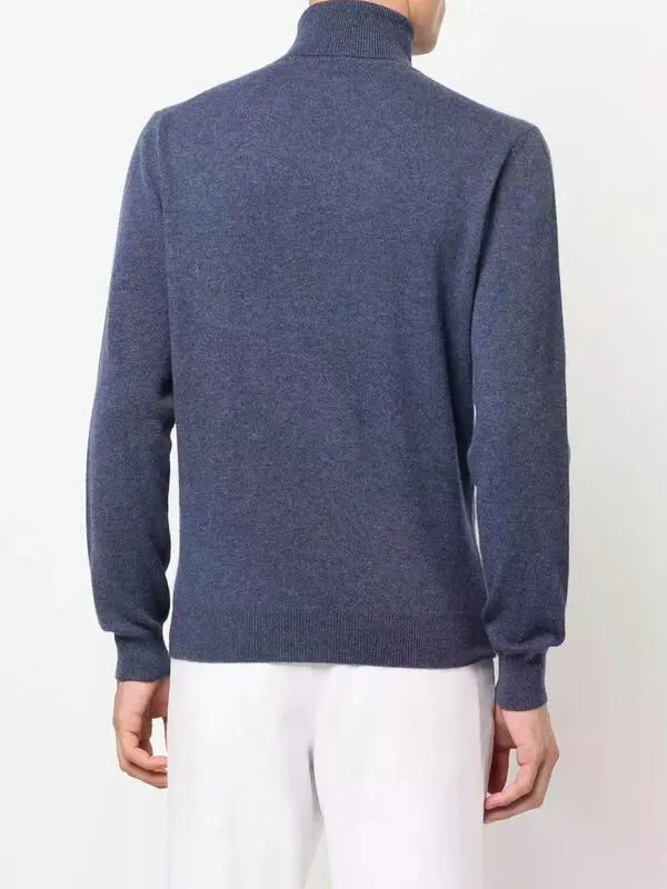 Corneliani Roll Neck Cashmere Jumper - Blue