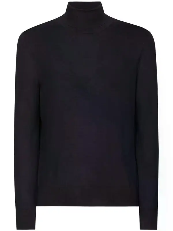 Dolce & Gabbana Black Cashmere-silk Blend Turtleneck Jumper - Blue