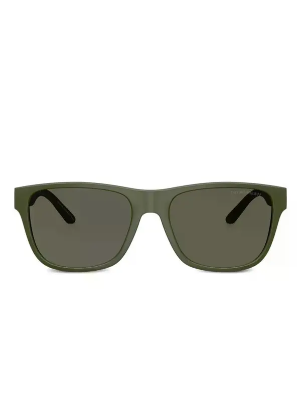 Emporio Armani Logo-print Full Rim Sunglasses - Green