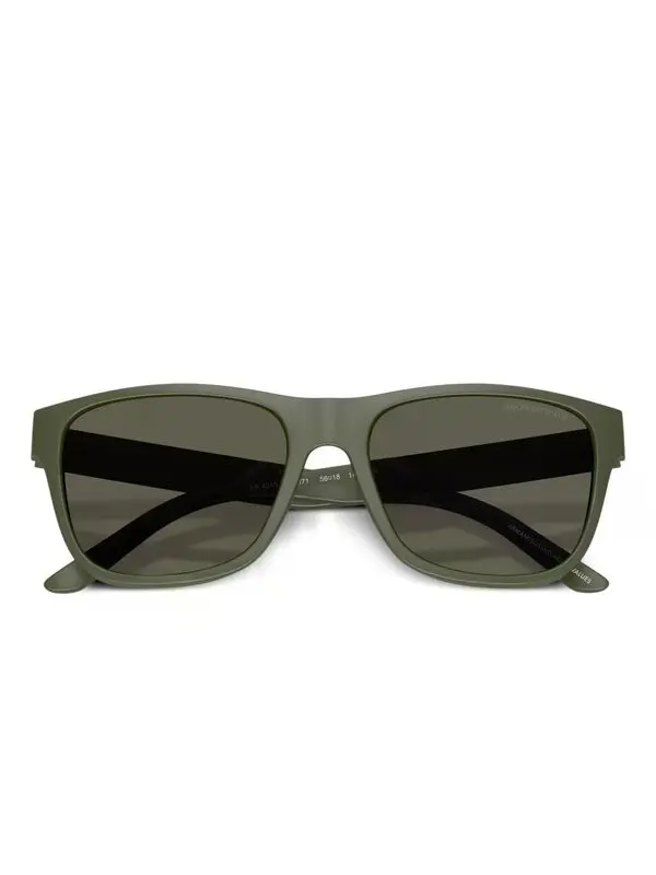 Emporio Armani Logo-print Full Rim Sunglasses - Green