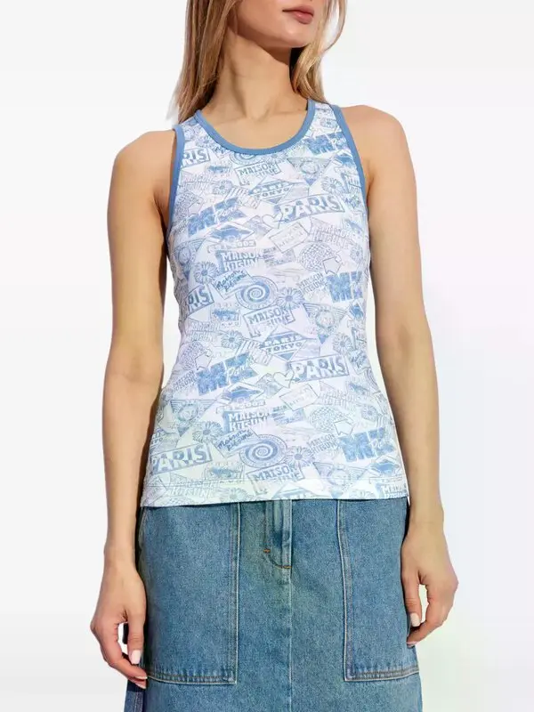 Maison Kitsuné Printed Cotton Tank Top