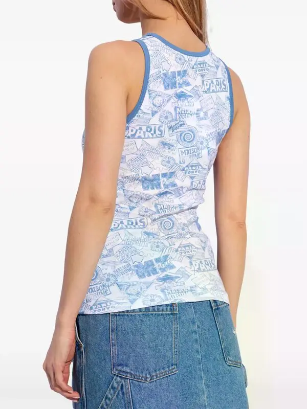 Maison Kitsuné Printed Cotton Tank Top