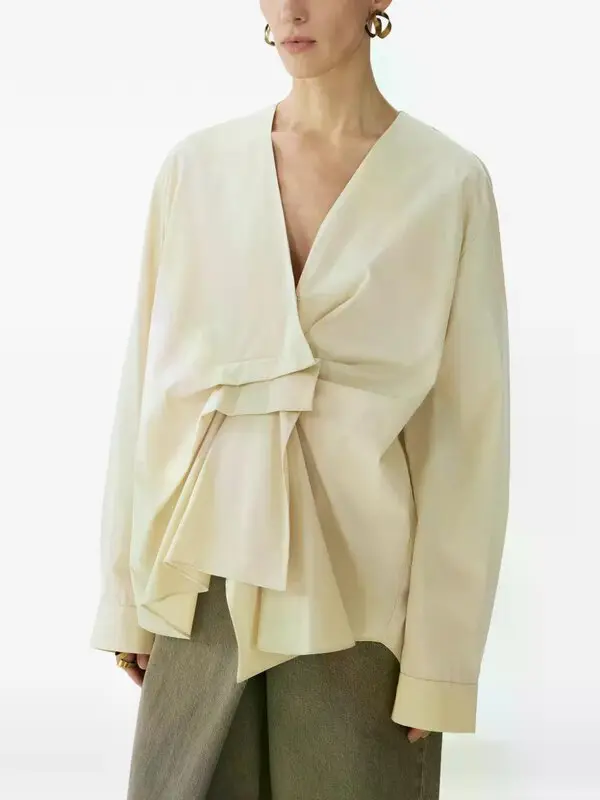 JNBY Long-sleeved Shirt With V-neck And Concealed Press-stud Fastening
