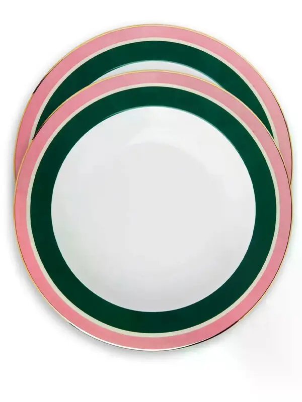 La DoubleJ Rainbow Soup Plates - Green