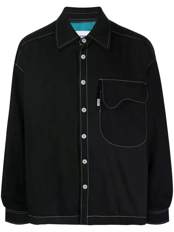 BONSAI Logo-patch Contrast-stitching Shirt