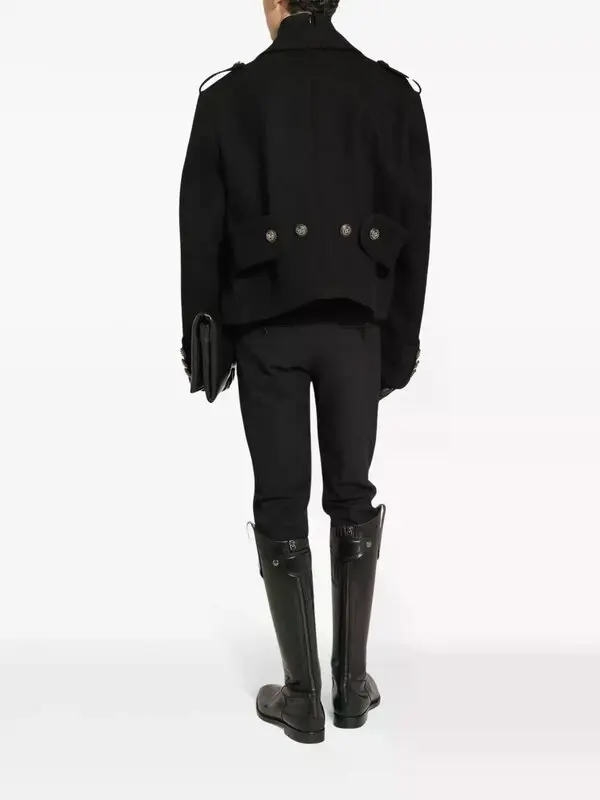 Dolce & Gabbana Double-breasted Peacoat With Notched Lapels - Black