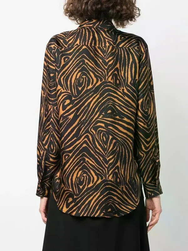 Alberto Biani Zebra Print Silk Shirt