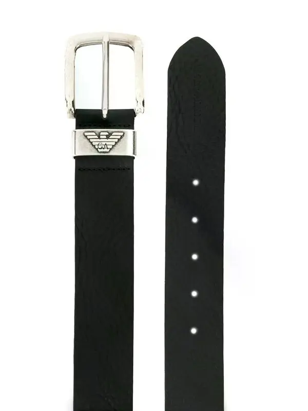 Emporio Armani Logo Plaque Belt - Black