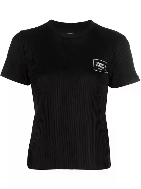 Opening Ceremony Box Logo-print Stretch-cotton T-shirt - Black